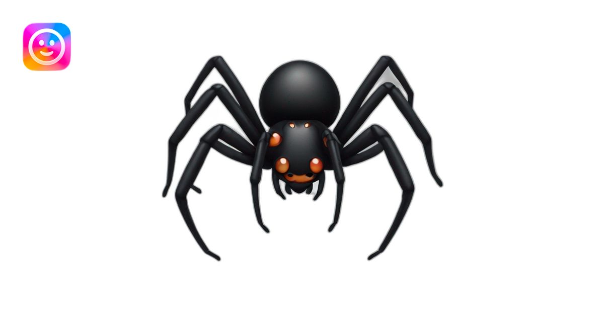 Realistic black spider emoji | AI Emoji Generator