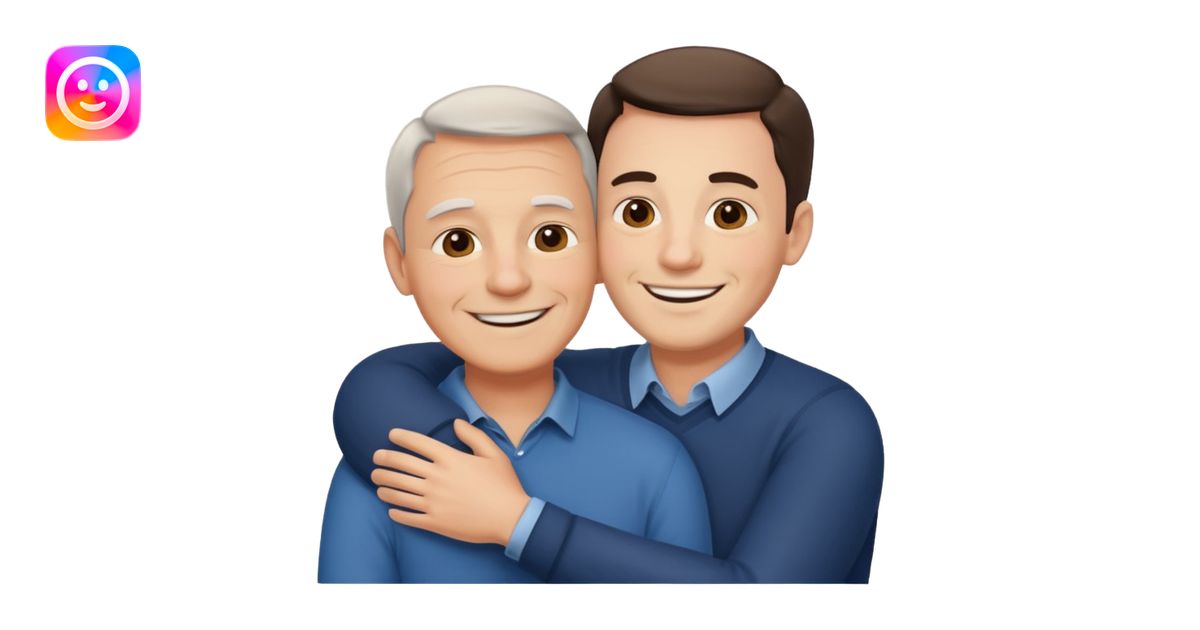 father-in-law and son-in-law hugging emoji | AI Emoji Generator