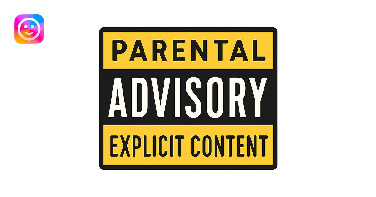 PARENTAL ADVISORY explicit content warning label emoji | AI Emoji Generator
