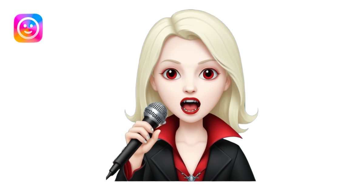vampire singing with mic emoji | AI Emoji Generator