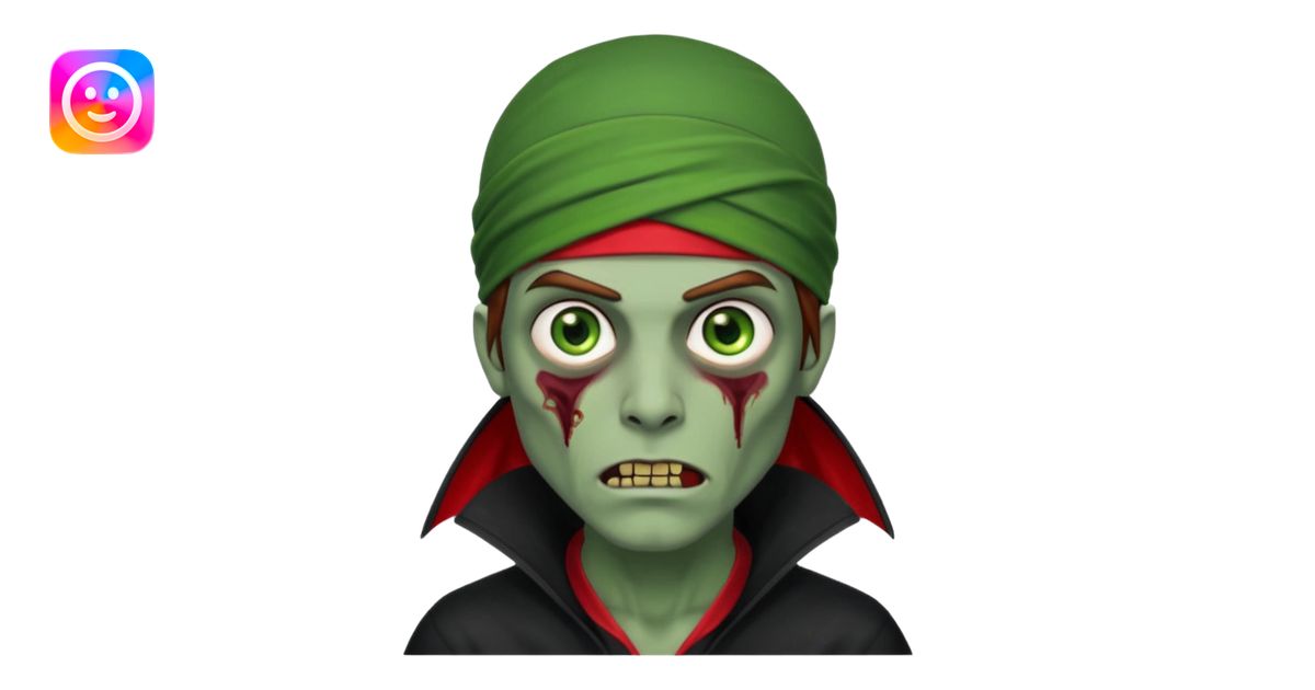 Red durag, men zombie with brown hair color and green eye color, with ...