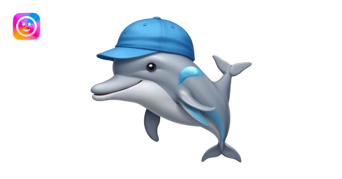 Dolphin emoji combination with a cap emoji | AI Emoji Generator