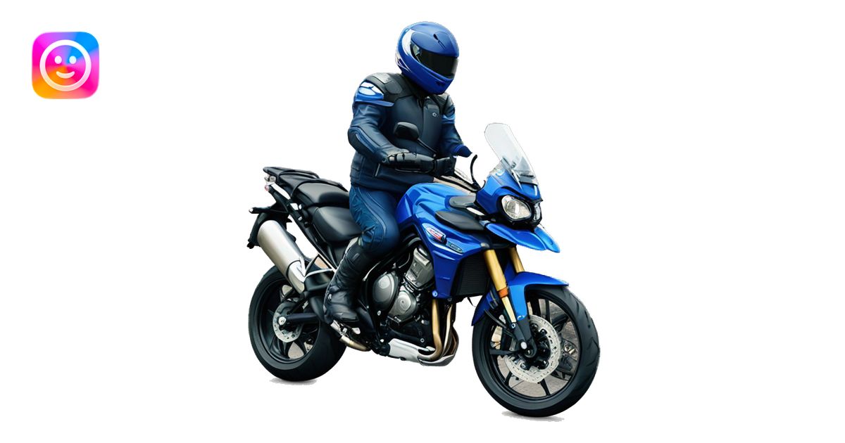 Blue triumph tiger 1200 motorbike emoji | AI Emoji Generator