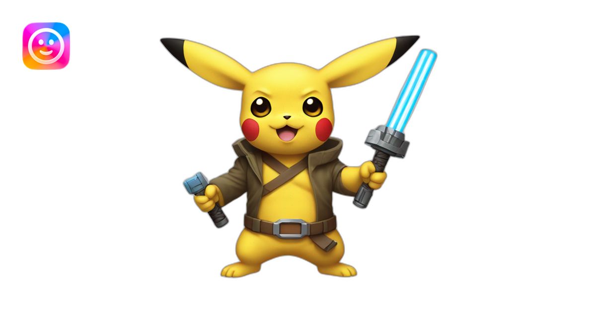pikachu with the face of yoda and wolverine x-men claws holding a ...