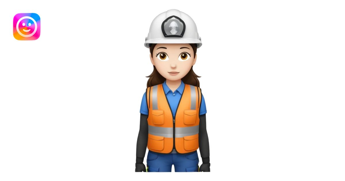 Brunette brown Girl full body standing with her white security helmet ...