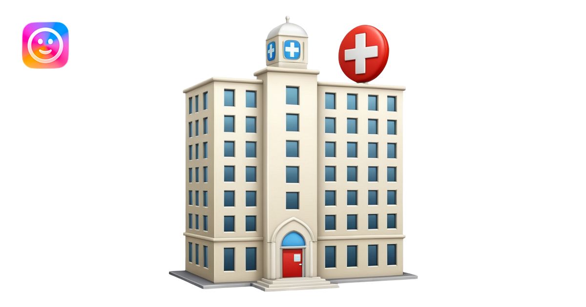 ivory tower with hospital first aid cross on it emoji | AI Emoji Generator