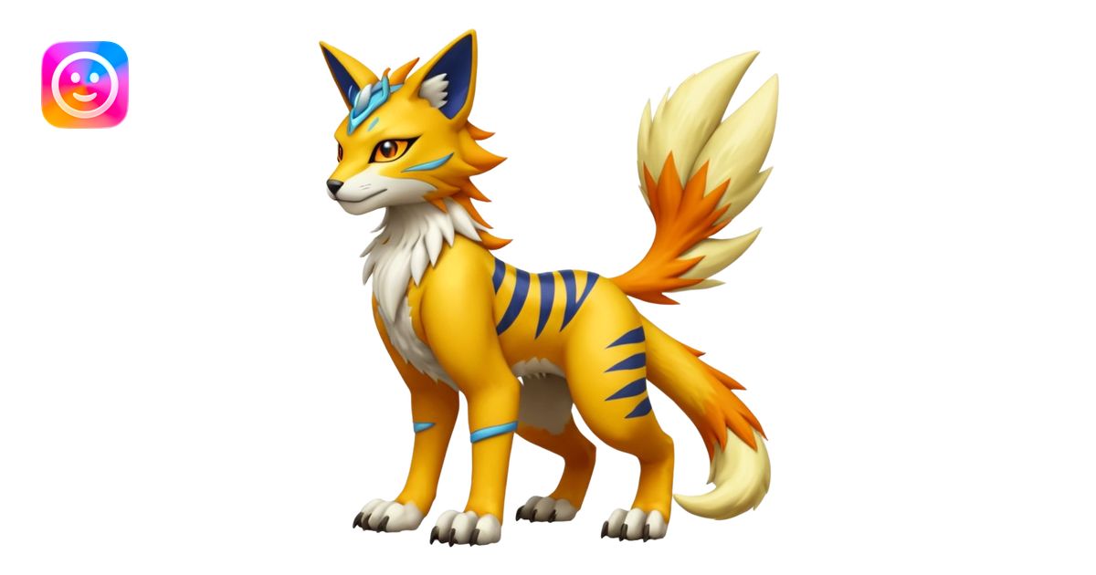 Vernid-Lombax-Koraidon-Renamon-Zeraora-Bastet-Fakémon-Digimon-fusion ...
