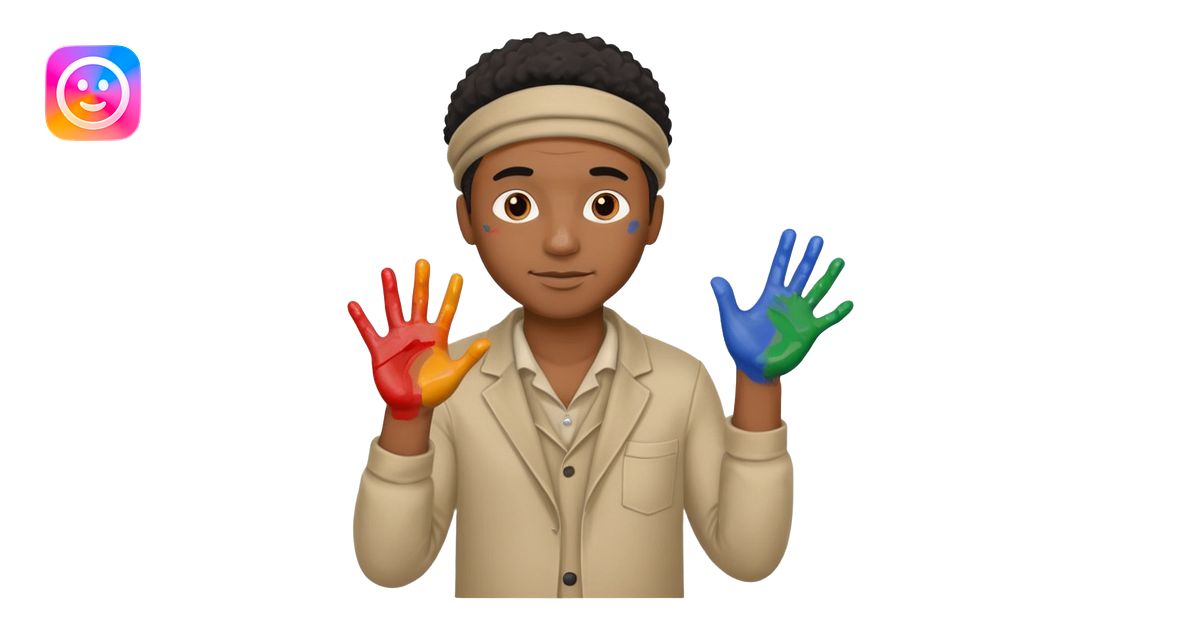 Ceramic Painter black man emoji | AI Emoji Generator