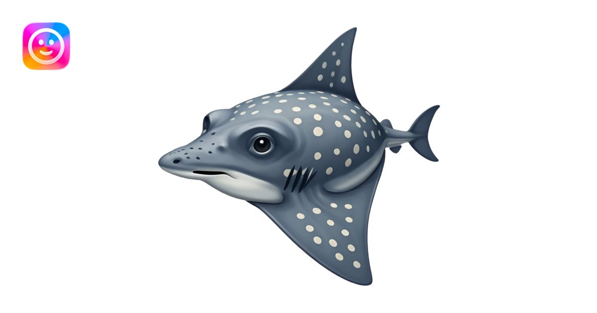 Spotted eagle sting ray with long stinger viewed from above emoji | AI ...