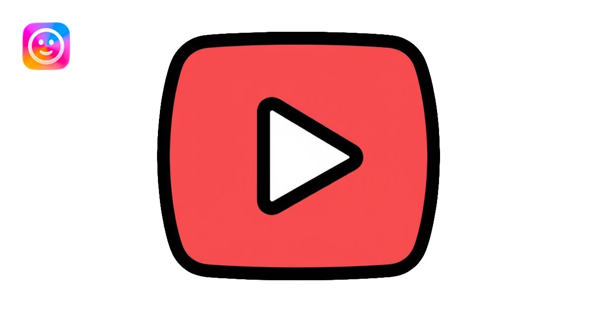 YouTube logo, play button inside rounded rectangle icon | AI Emoji ...