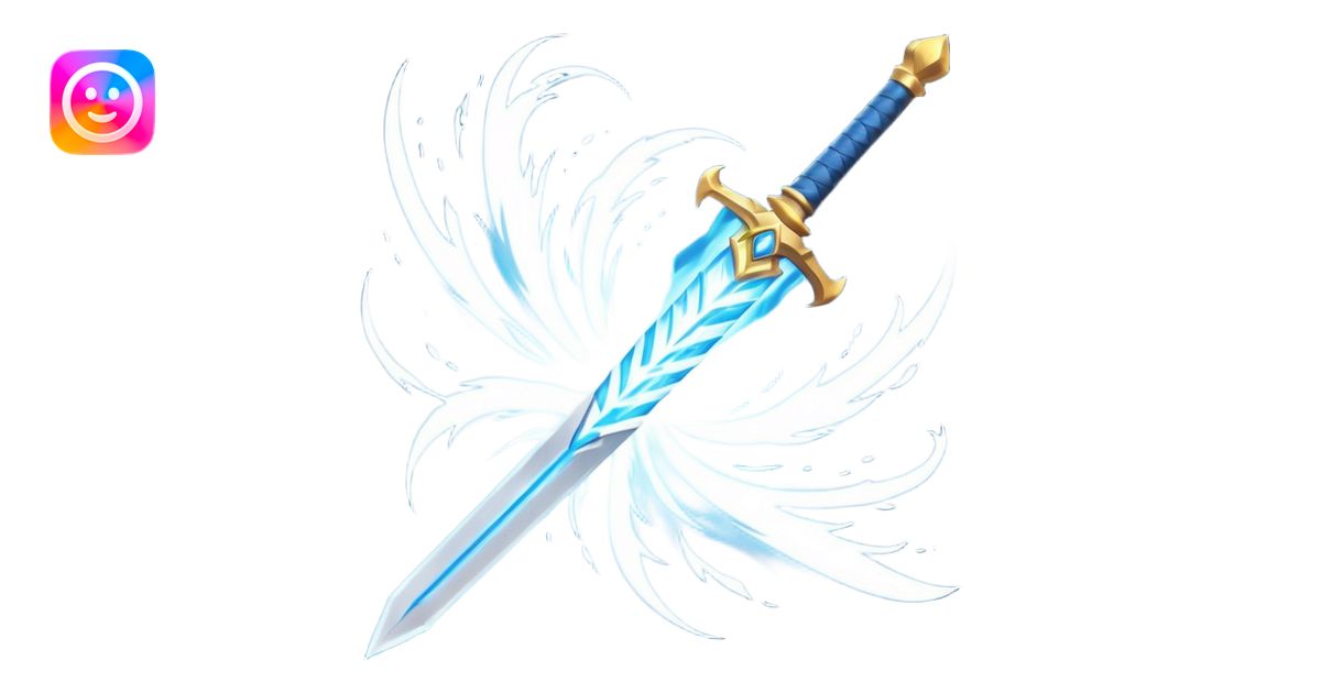 storm wind elemental sword object icon, fantasy sword with strong gust ...