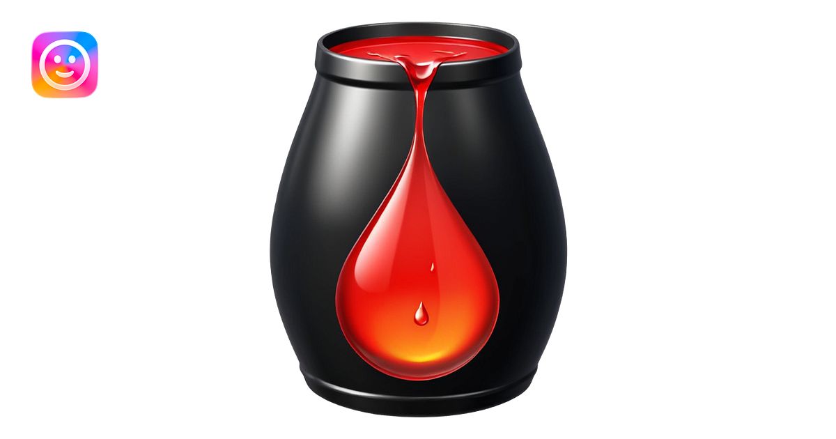 red barrel, it depicts a drop of oil emoji | AI Emoji Generator
