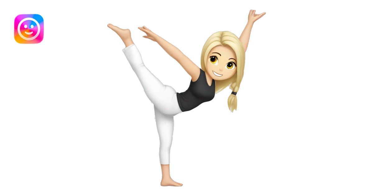 Blond white girl doing yoga handstand in alo uniform emoji | AI Emoji ...