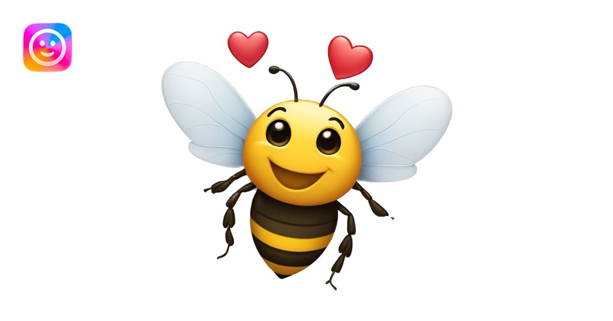 A happy bee kissing and hearts emoji | AI Emoji Generator