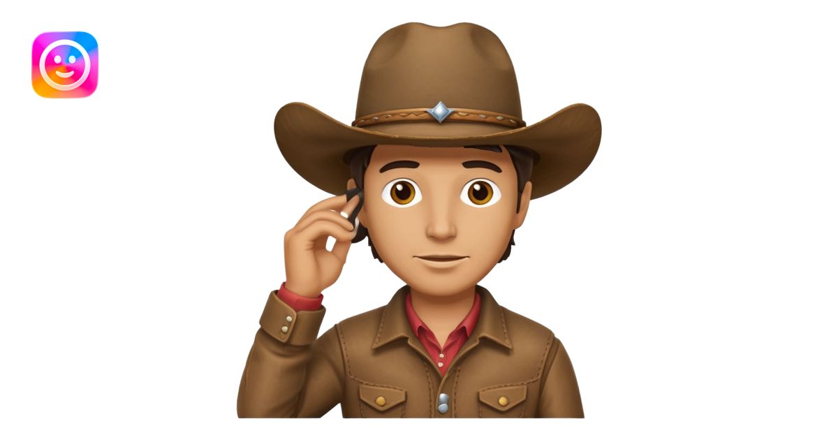 Cowboy tipping his hat. TIPPING HIS HAT emoji | AI Emoji Generator