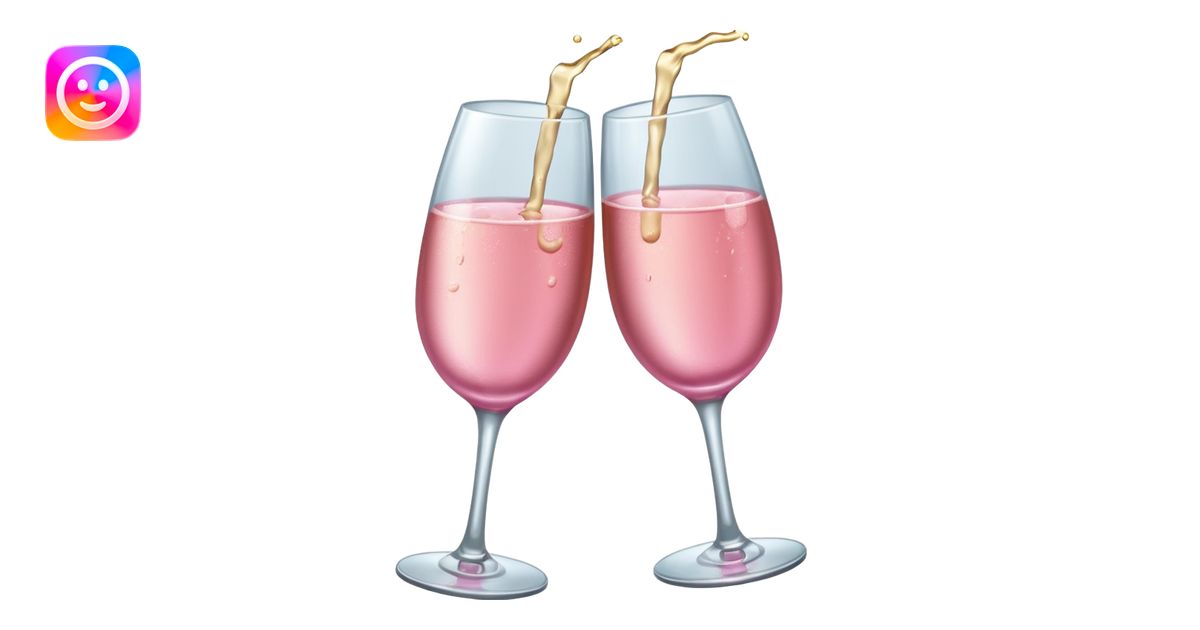Pink champagne glasses clinking together emoji | AI Emoji Generator