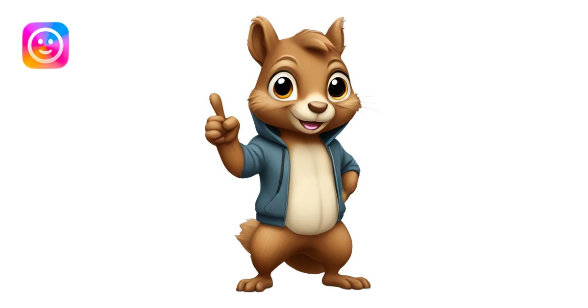 Squirrel in hoodie flipping the bird emoji | AI Emoji Generator