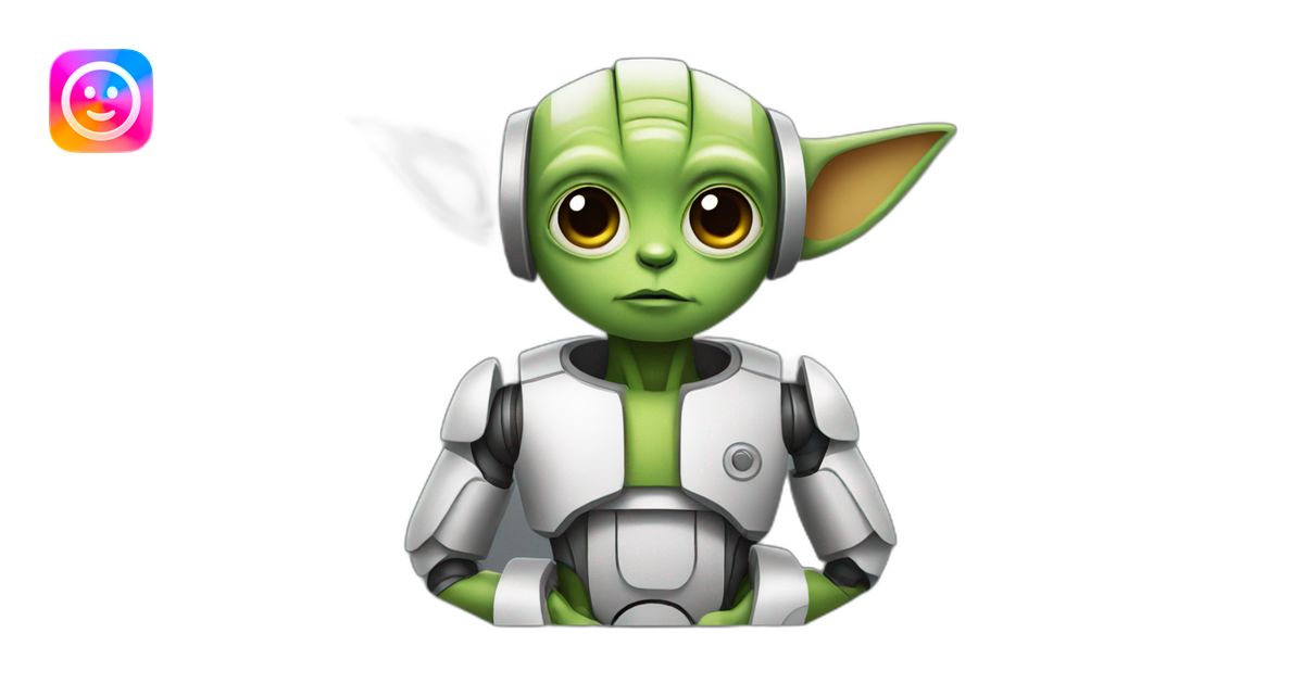 cute robot with yoda ears emoji | AI Emoji Generator