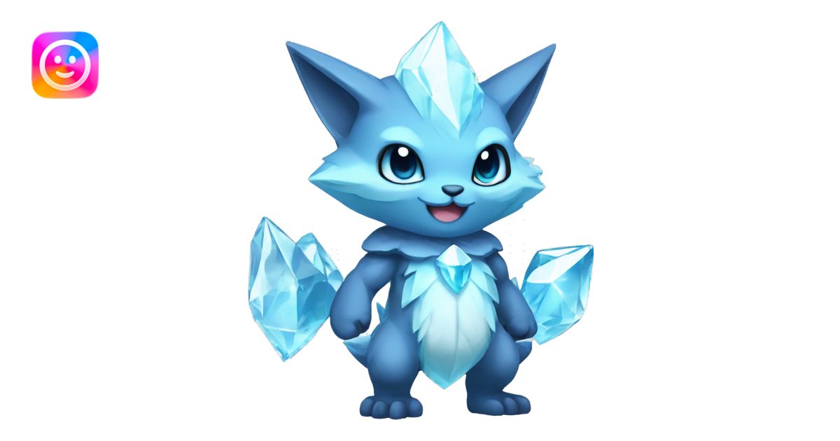a anthro crystallized chibi-style rock-type-ice-type Fakémon-hybrid ...