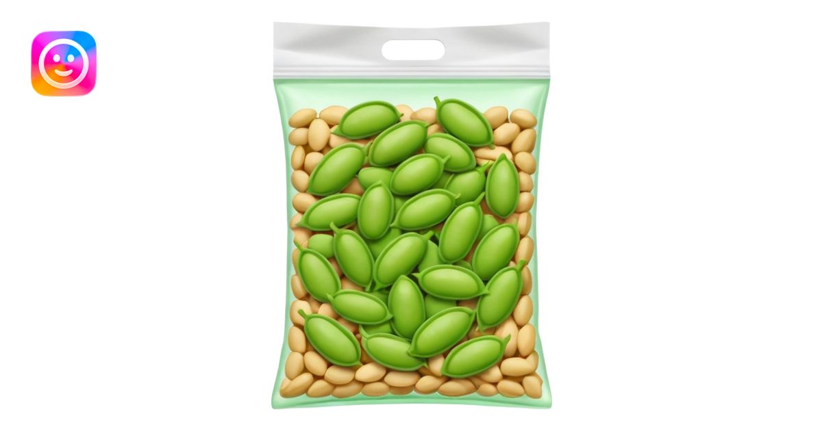 edamame snack bag simple emoji | AI Emoji Generator