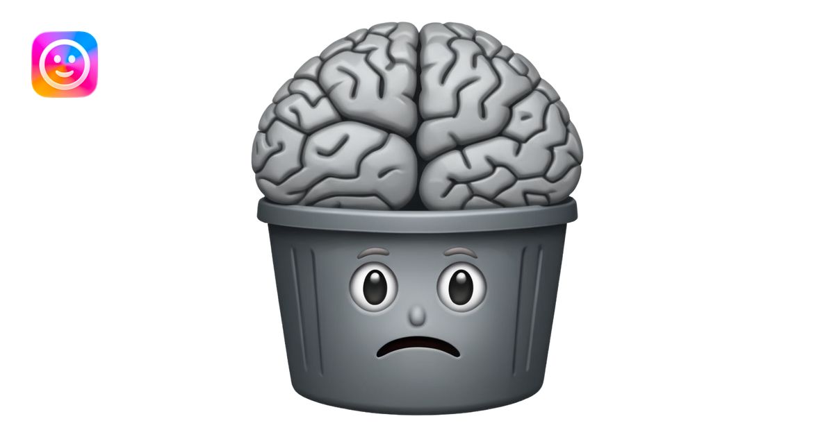 brain in trash emoji | AI Emoji Generator