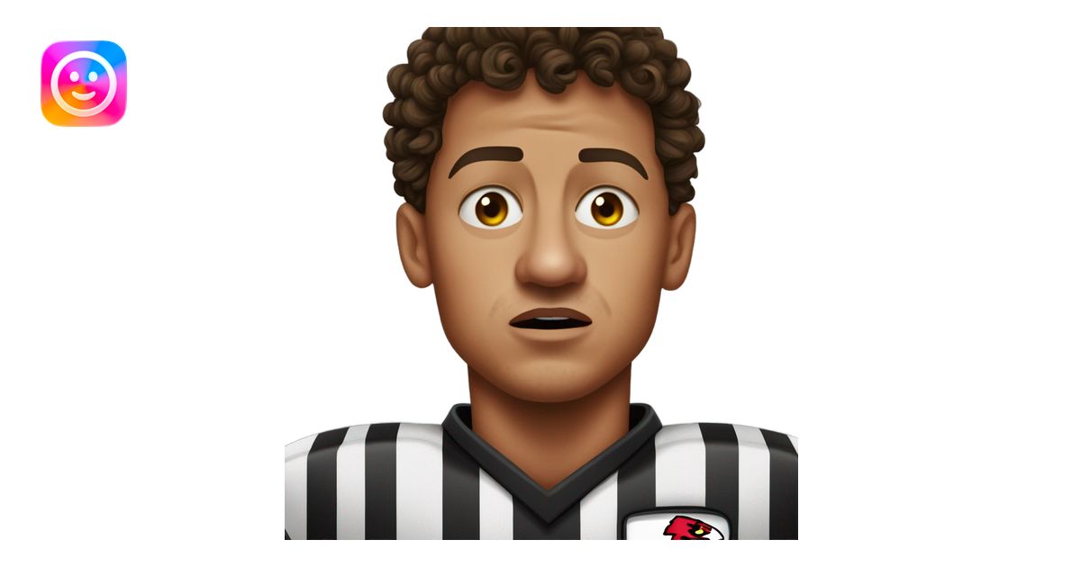 Patrick Mahomes crying to a referee emoji | AI Emoji Generator