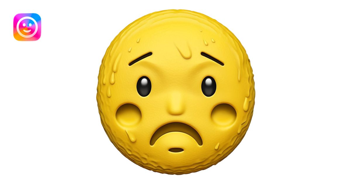 "yellow 3D mewing emoji, sigma sad face, cold phonk style emoji | AI ...