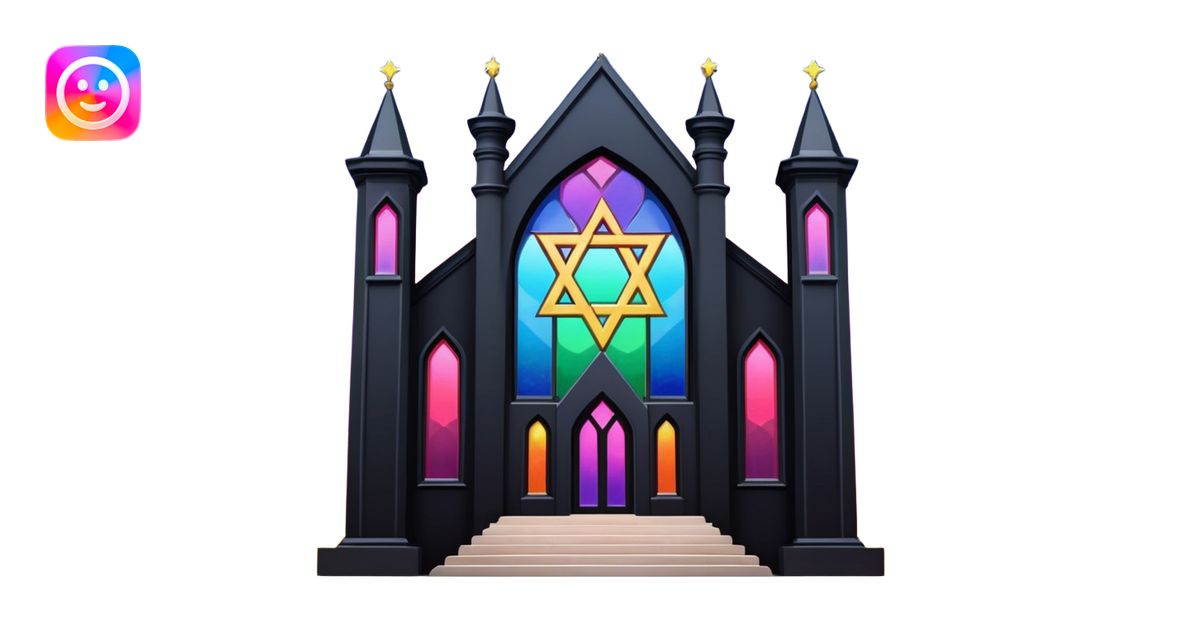 jewish synagogue temple in dark goth aesthetic style with black ...