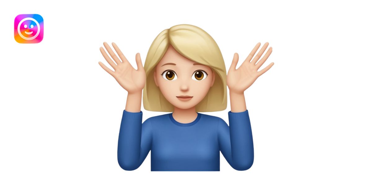 Girl with two hands in front out palms facing upwards and hands in ...