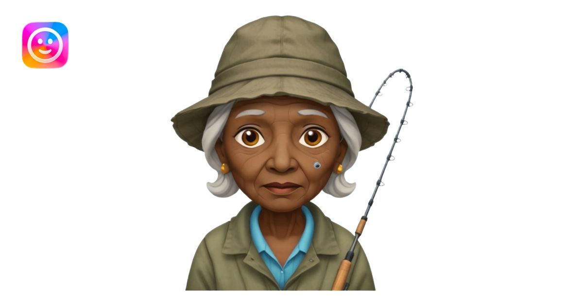 Fisher old woman black emoji | AI Emoji Generator