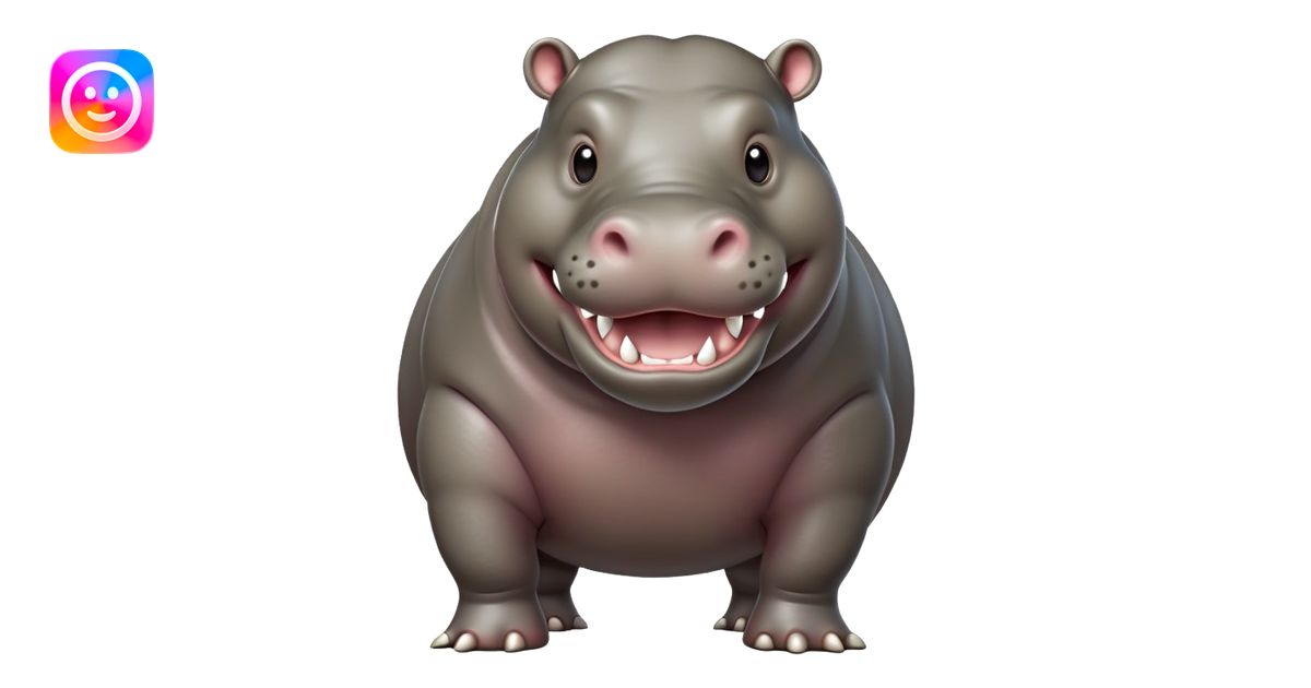cinematic-hippo-realistic-full-body side view-standing on all fours ...