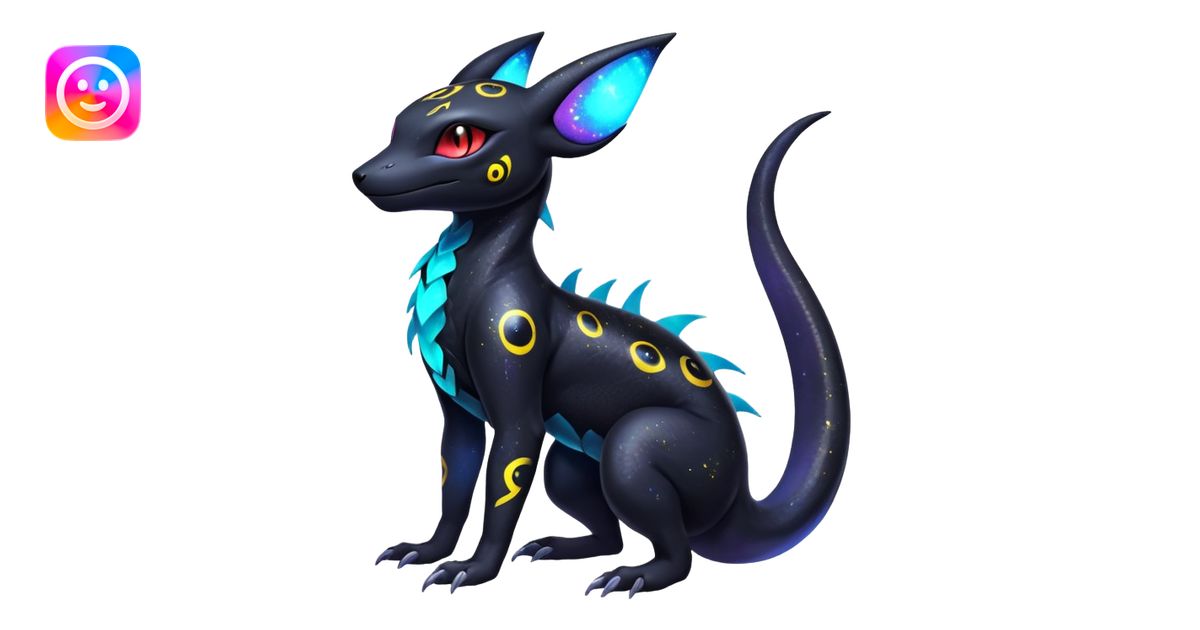 Nebulae Salandit-Umbreon-Fakémon-hybrid-creature (full body) emoji | AI ...