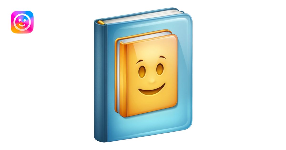 Realistic glass book see through emoji | AI Emoji Generator