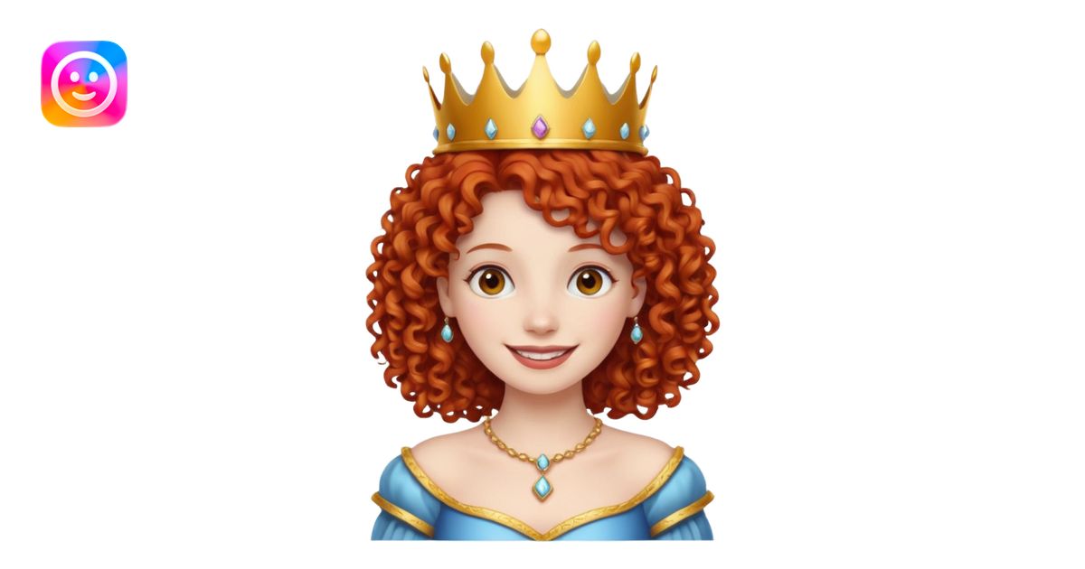 red curly haired princess emoji | AI Emoji Generator