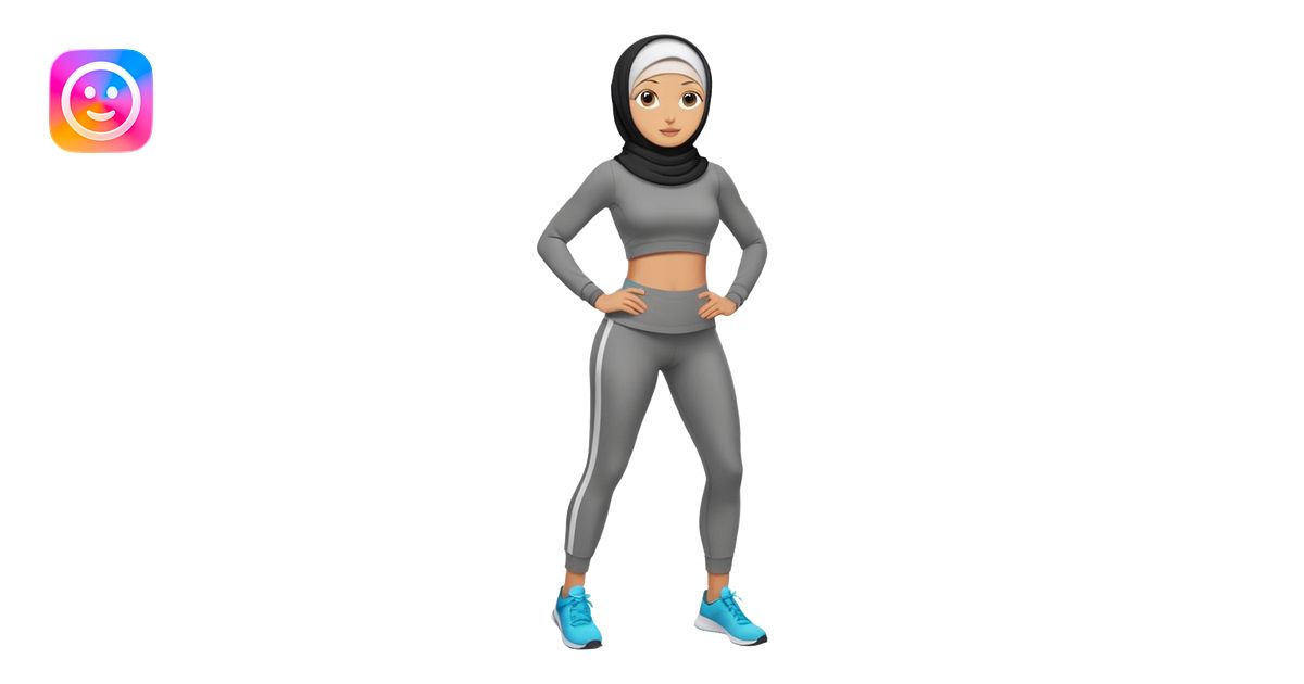 High resolution full body of a girl wearing a hijab and is a fitness ...
