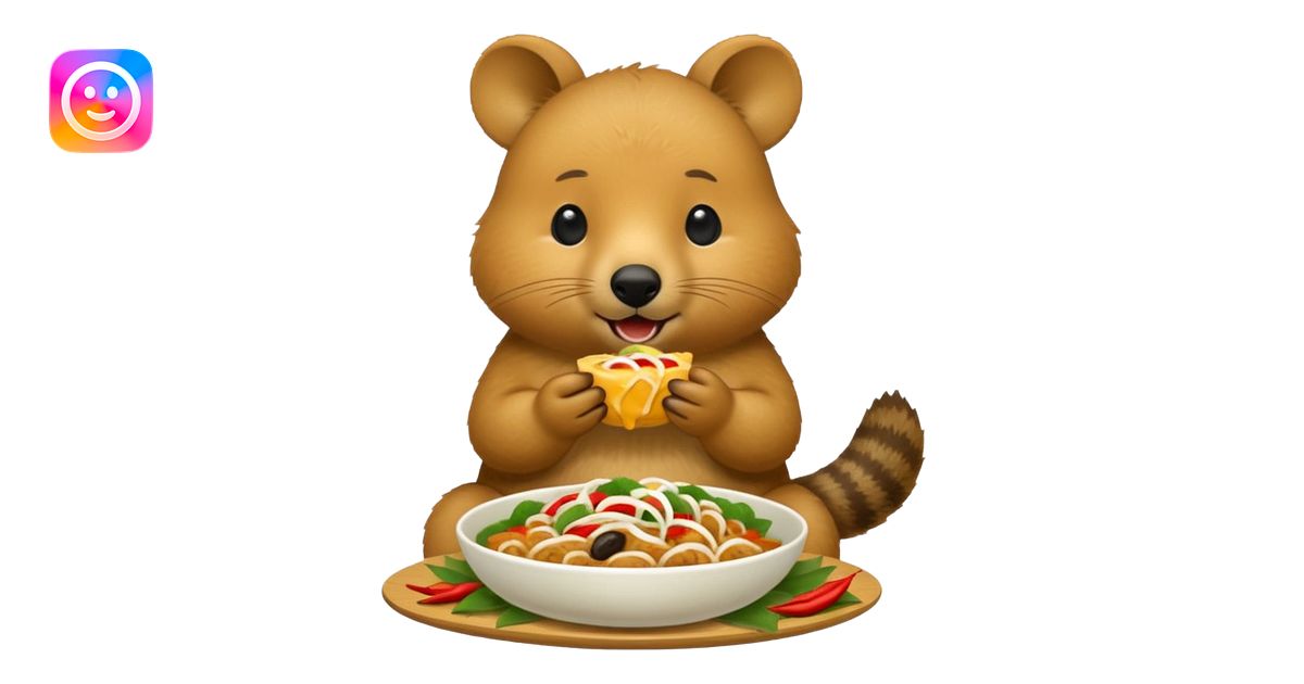 quokka eating vietnam food emoji | AI Emoji Generator