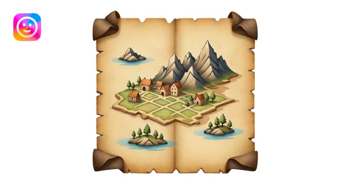 Hidden Map emoji | AI Emoji Generator