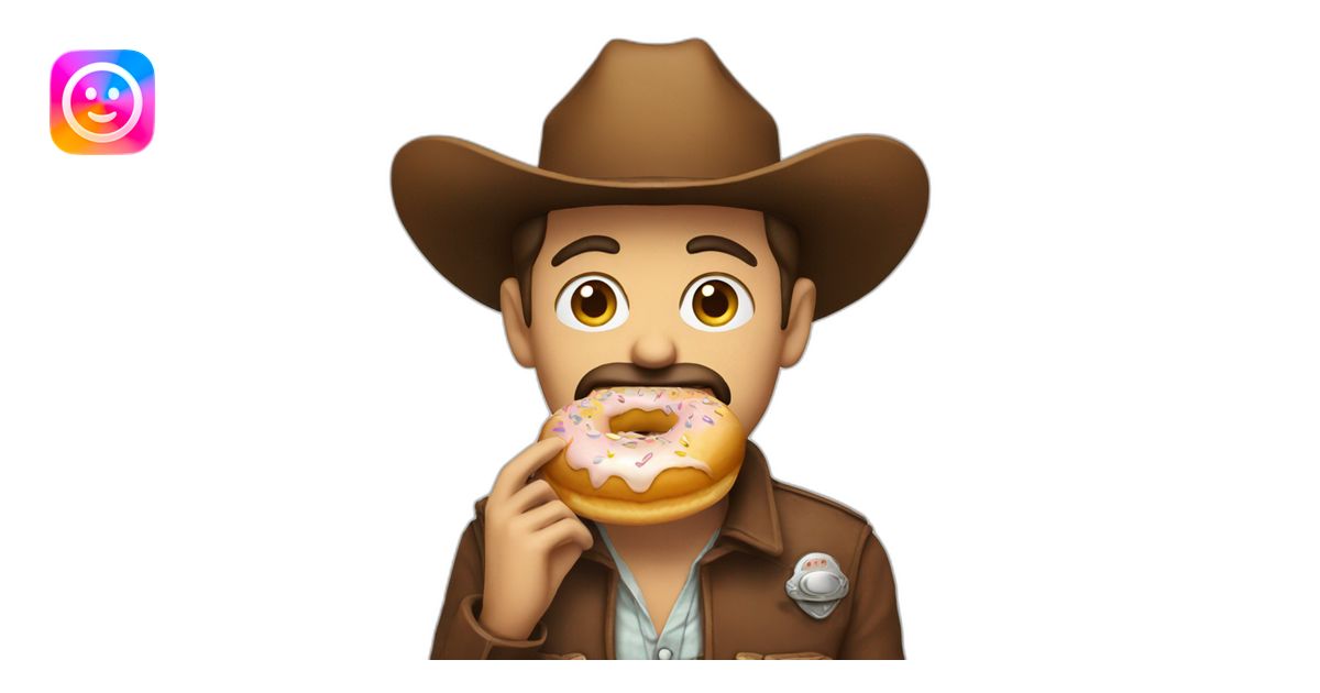 cowboy eating a donut emoji | AI Emoji Generator