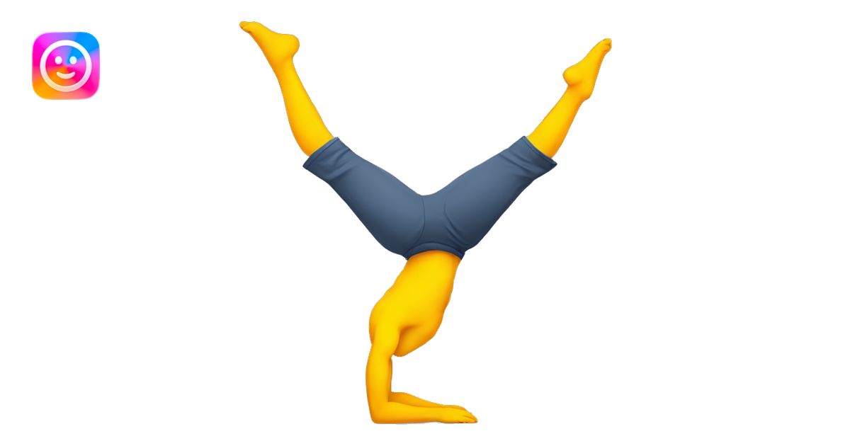 white guy doing a handstand with his legs straight emoji | AI Emoji ...
