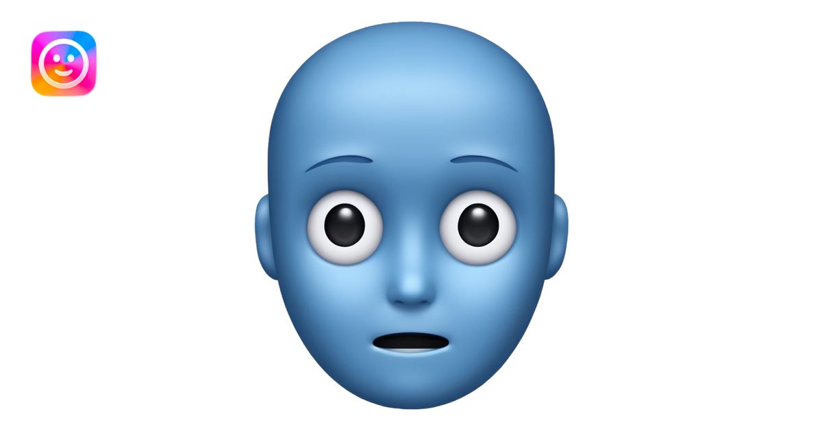 friendly AI bot emoji with a digital face, showing a small warning or ...