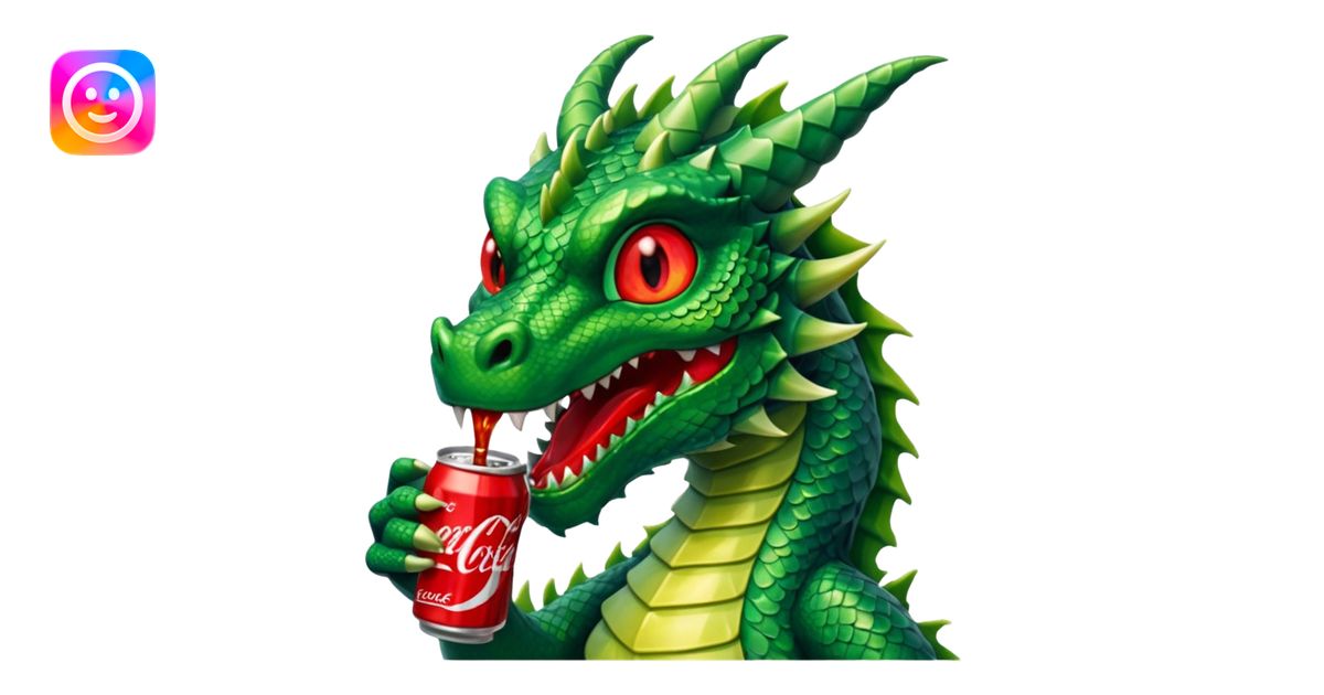 Un dragon tomando coca emoji | AI Emoji Generator