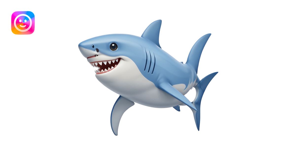 cartoon shark with two short legs, side profile, big smile, wearing ...