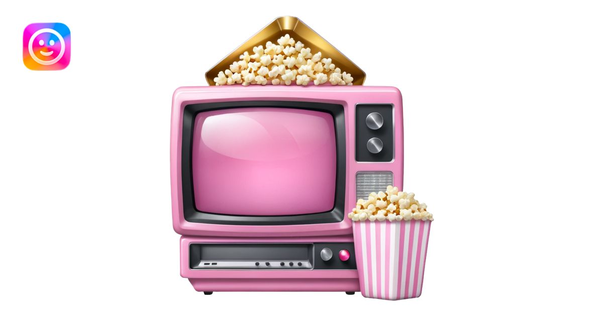front view of transparent sparkly pink shiny CRT TV sitting on top of ...