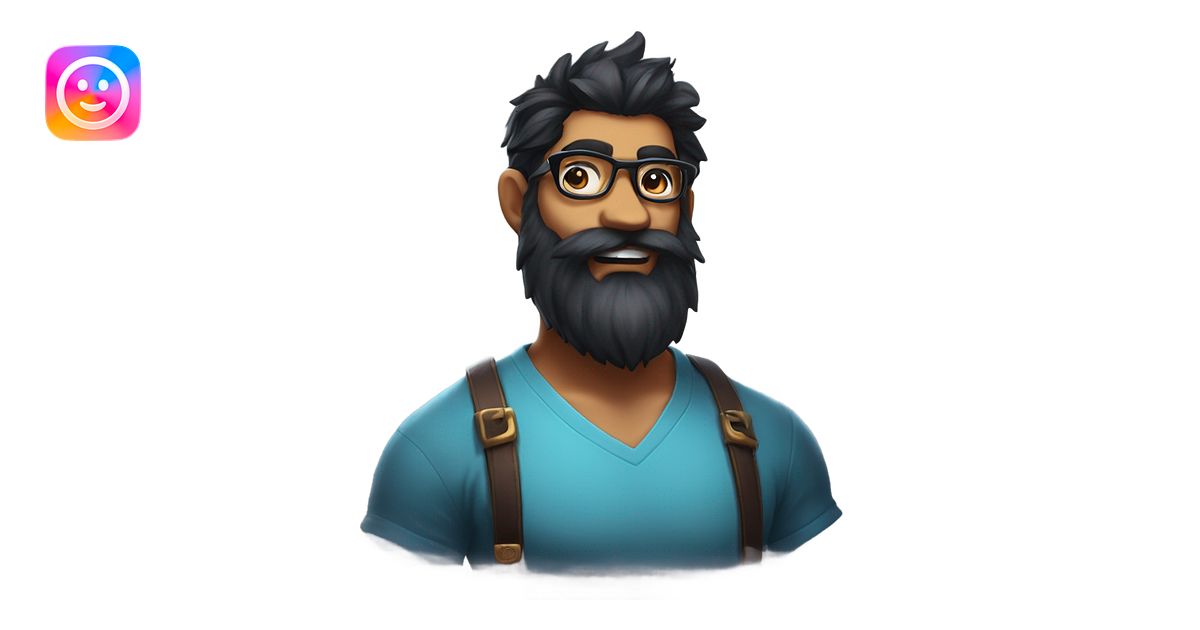 giant beard face, provides glasses and black beard and hair. e-sports ...