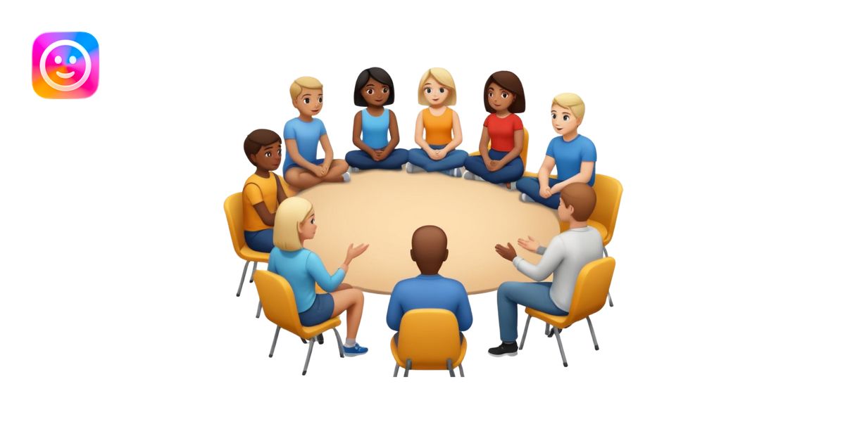 Therapy support group with a group of people sitting in a circle ...