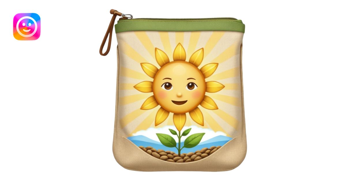 Sunbeam + seed pouch,Sky Gardener. emoji | AI Emoji Generator