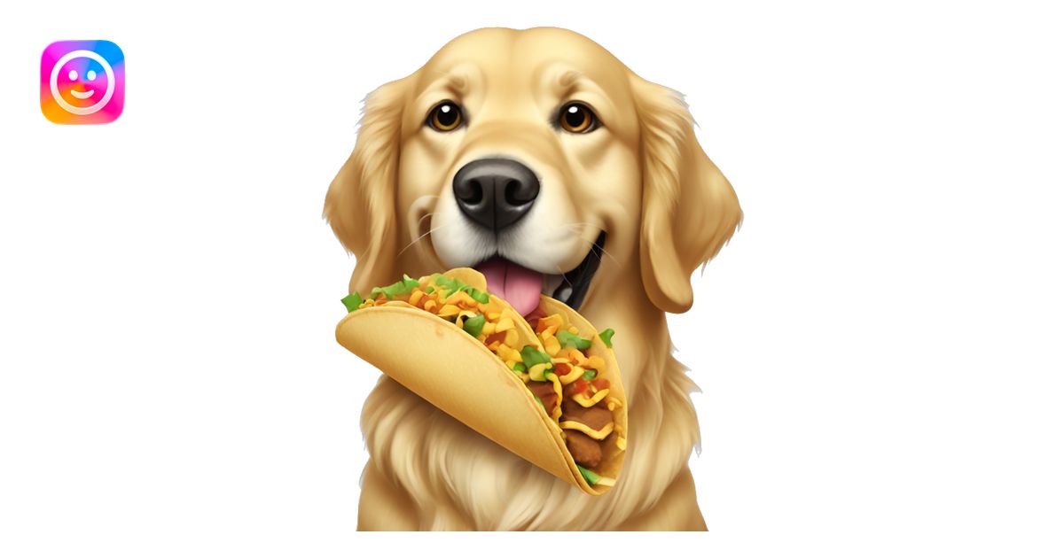 golden retriever eating a taco emoji | AI Emoji Generator
