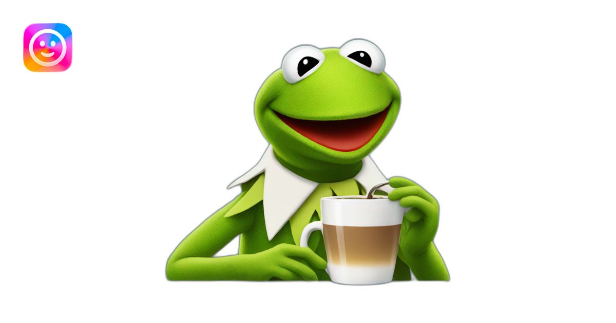 kermit drinking coffee emoji | AI Emoji Generator