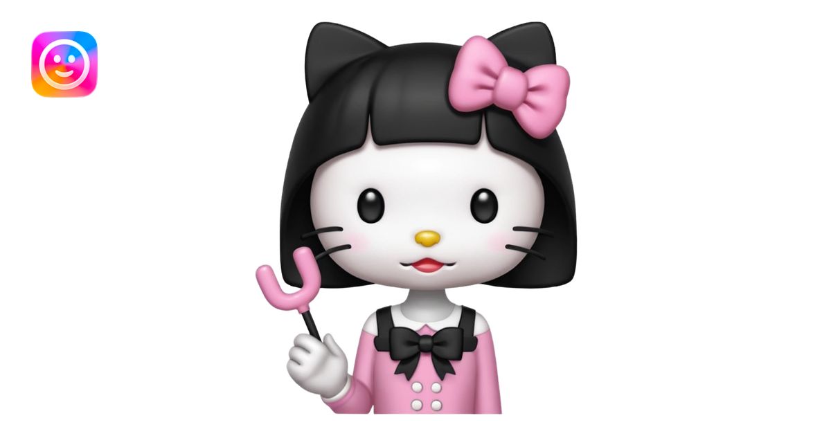 hello kitty with a blunt in a hand with long black nails and a black ...