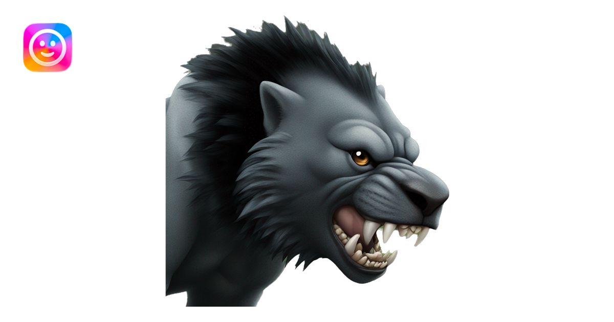ferocious animal showing sharp teeth emoji | AI Emoji Generator